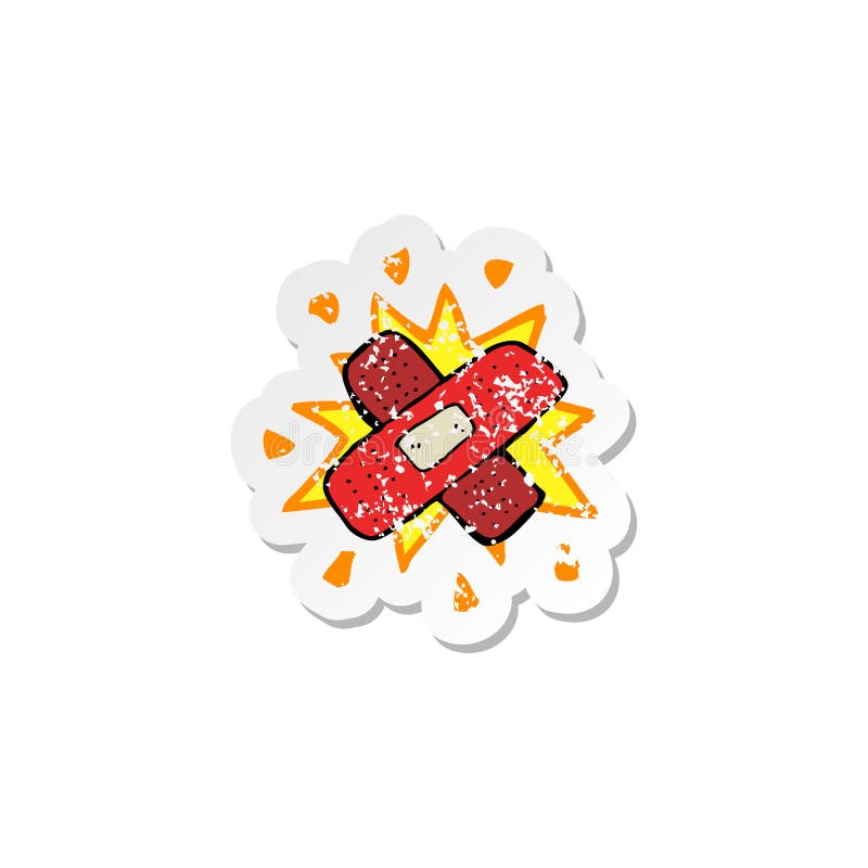 A Creative Retro Distressed Sticker of a Cartoon Plaster Stock Vector ...