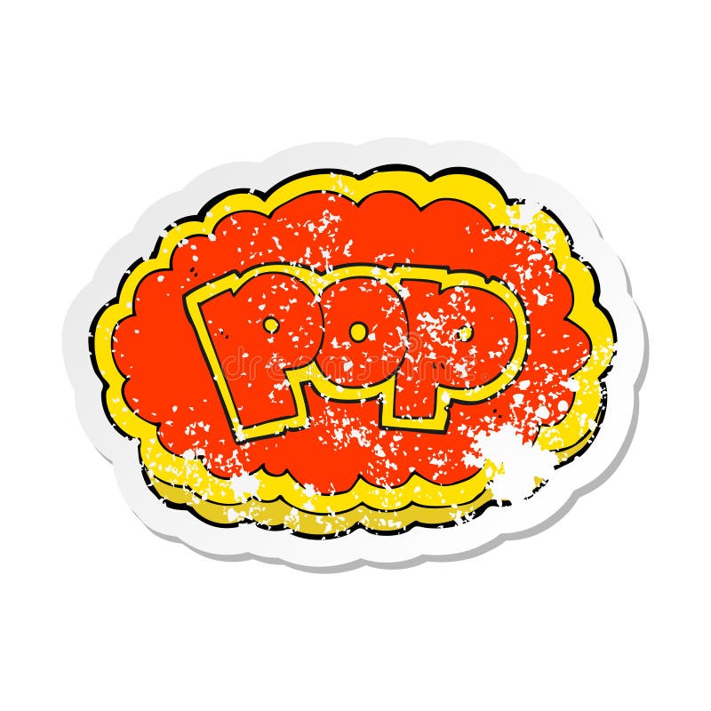 A Creative Retro Distressed Sticker of a Cartoon POP Symbol Stock ...