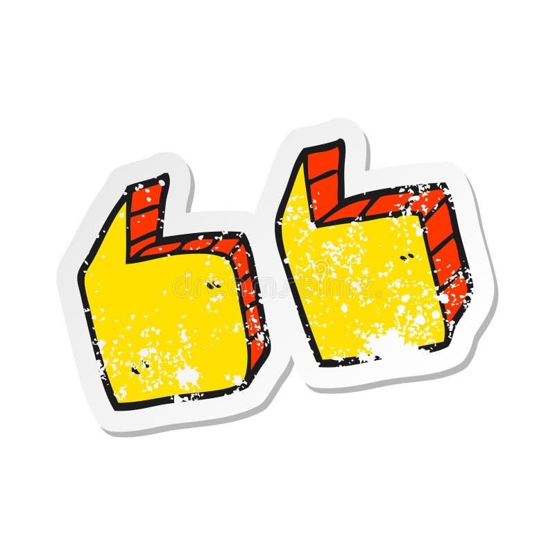 A Creative Retro Distressed Sticker of a Cartoon Quotation Marks Stock ...