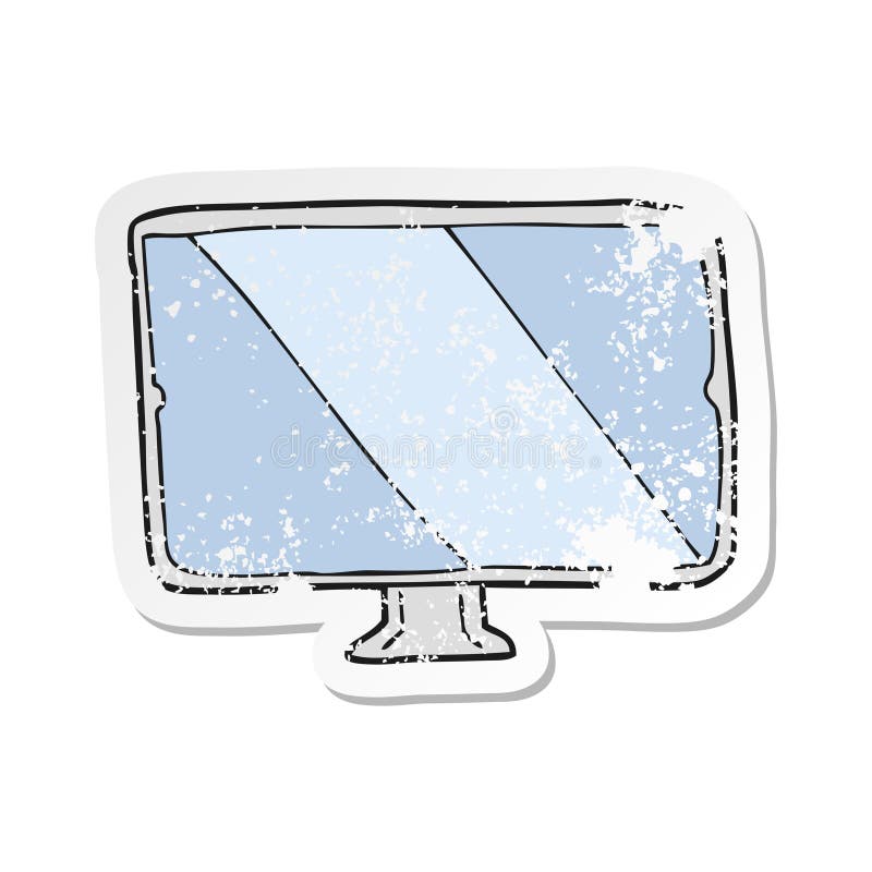 A Creative Retro Distressed Sticker of a Cartoon Screen Stock Vector ...
