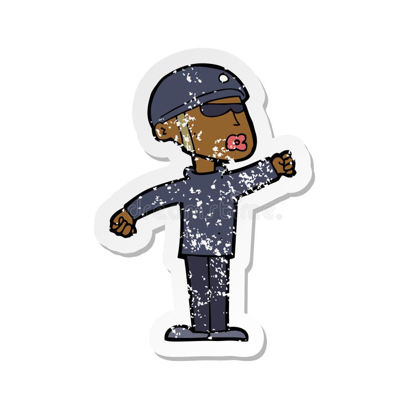 Cartoon security guard stock illustration. Illustration of silly - 37027502