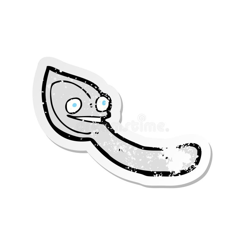 A Creative Retro Distressed Sticker of a Cartoon Spoon Stock Vector ...