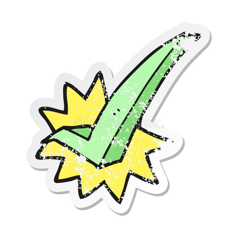 A Creative Retro Distressed Sticker of a Cartoon Tick Symbol Stock ...