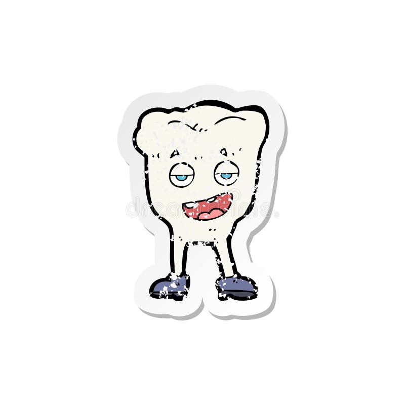Sticker Tooth Teeth Dental Expression Smug Face Smiling Happy Cartoon ...