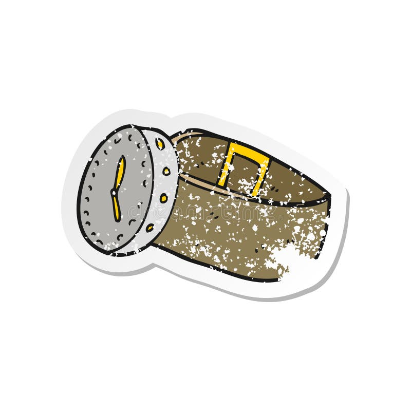 Cartoon wrist watch stock vector. Illustration of drawn - 37019423