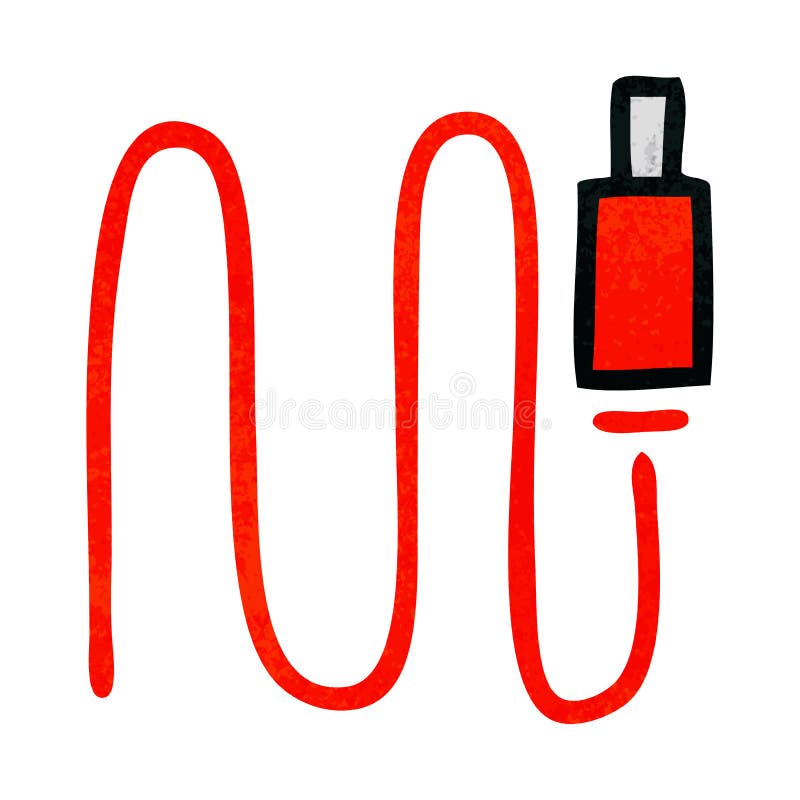 A Creative Retro Grunge Texture Cartoon Audio Plug Stock Vector ...