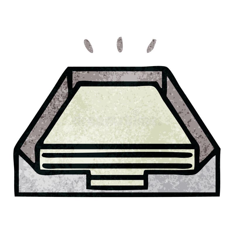 Tray Work Office Papers Documents Cute Illustration Retro Freehand Free ...