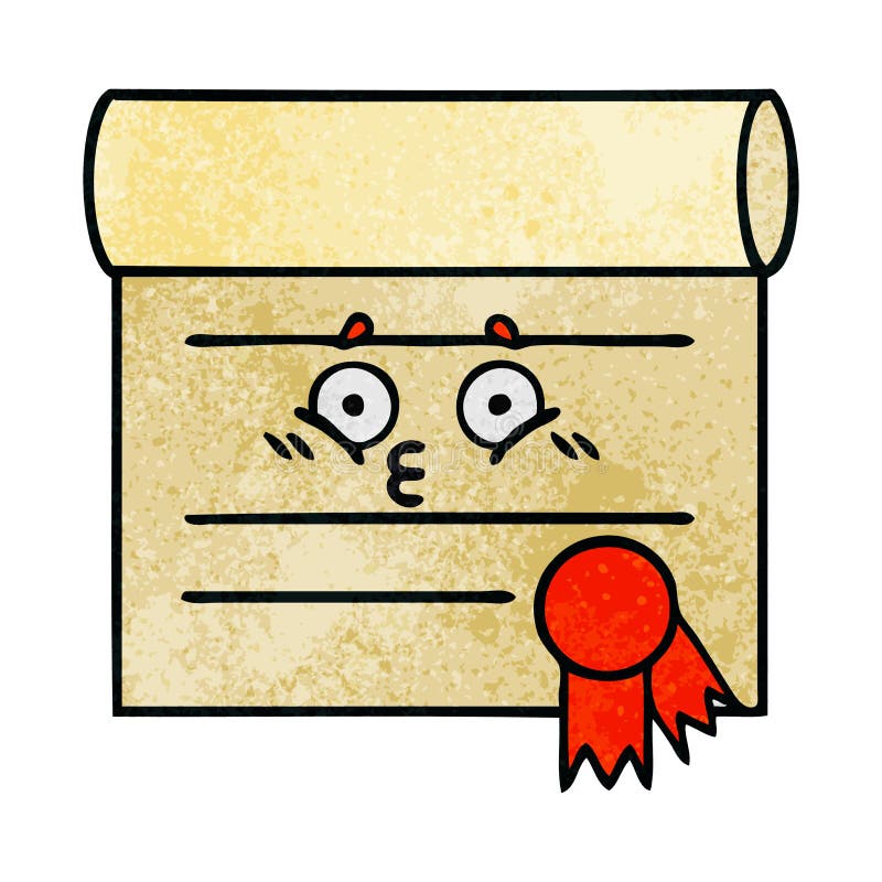 A Creative Retro Grunge Texture Cartoon Certificate Stock Vector ...