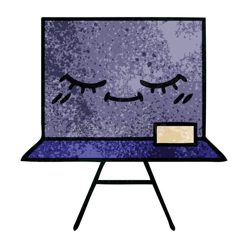 A Creative Retro Grunge Texture Cartoon Chalkboard Stock Vector ...