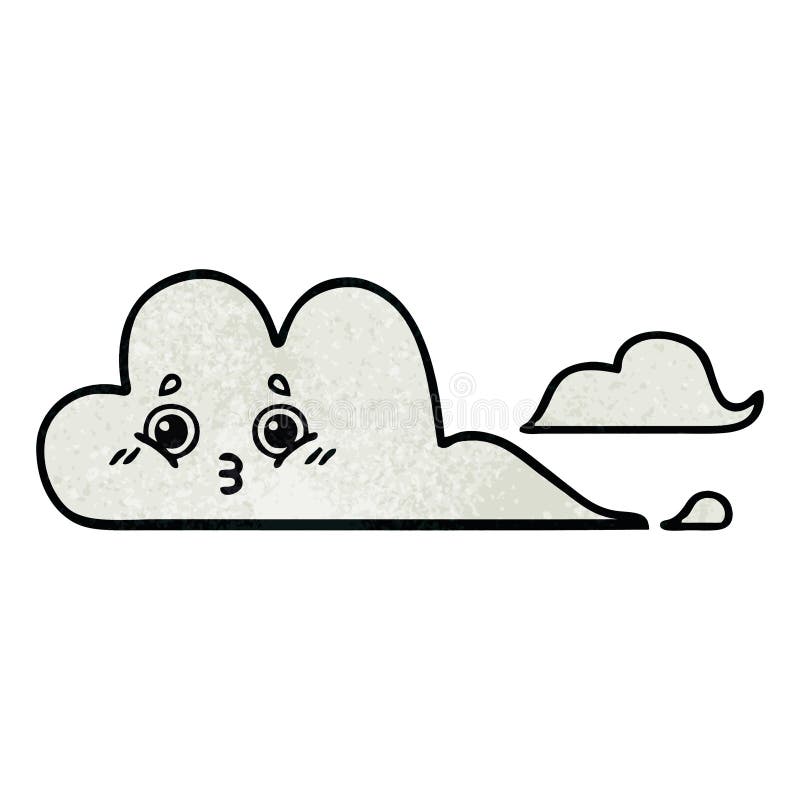 A Creative Retro Grunge Texture Cartoon Clouds Stock Vector ...