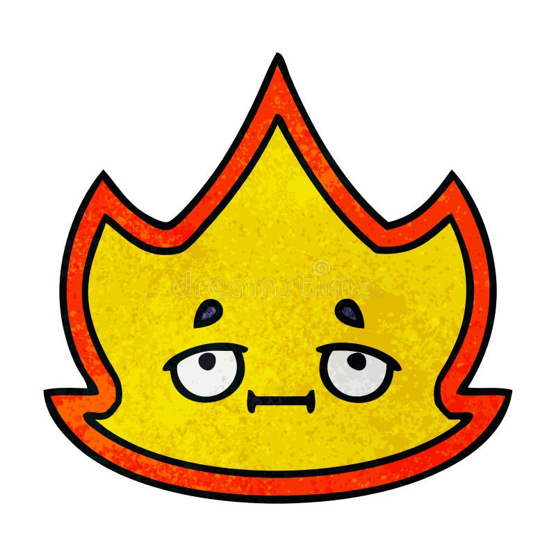 A Creative Retro Grunge Texture Cartoon Fire Stock Vector ...