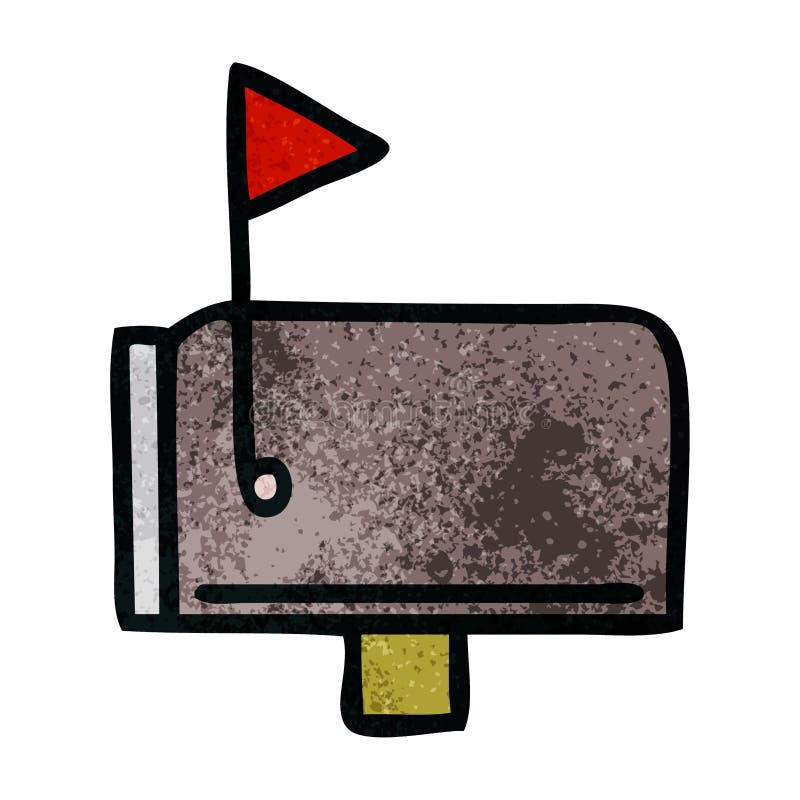 Mail Box Post Cute Illustration Retro Freehand Free Hand Drawing ...