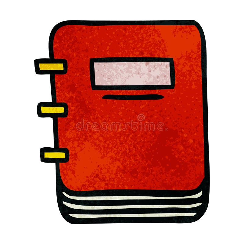 A Creative Retro Grunge Texture Cartoon Note Book Stock Vector ...