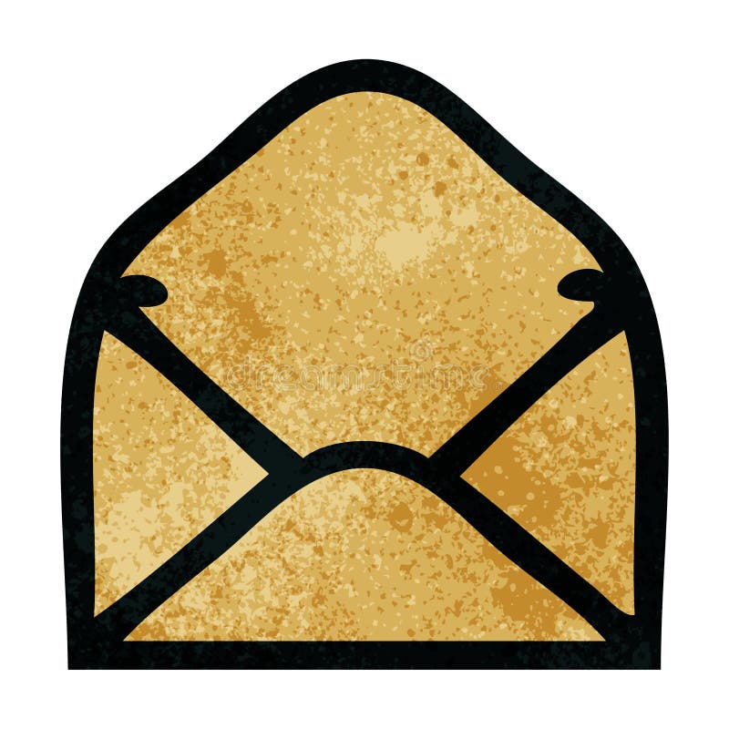 A Creative Retro Grunge Texture Cartoon Paper Envelope Stock Vector ...