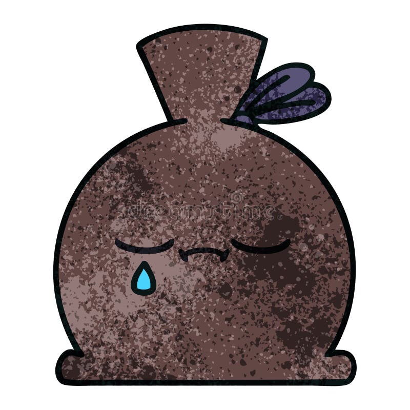 A Creative Retro Grunge Texture Cartoon Sack Stock Vector ...