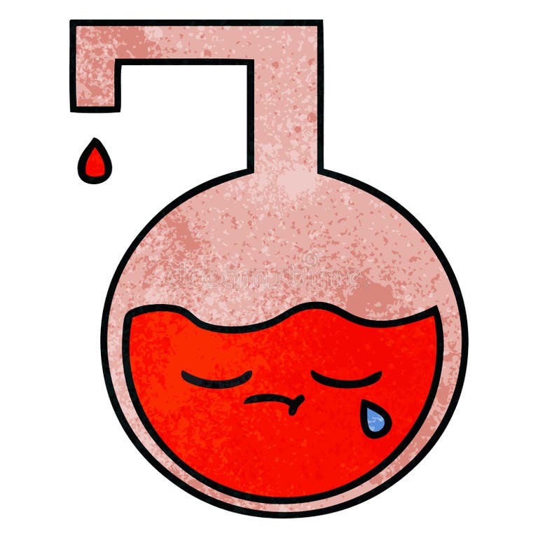 A Creative Retro Grunge Texture Cartoon Science Experiment Stock Vector ...