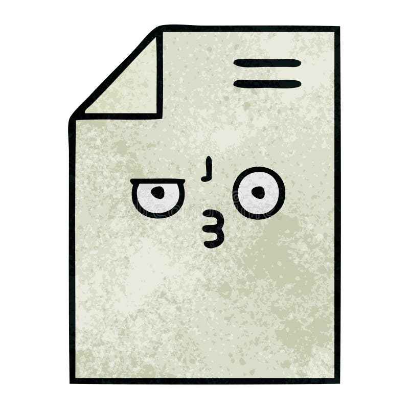 A Creative Retro Grunge Texture Cartoon Sheet of Paper Stock Vector ...