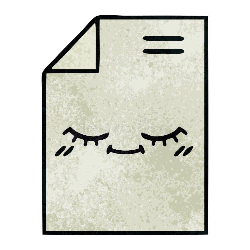 A Creative Retro Grunge Texture Cartoon Sheet of Paper Stock Vector ...