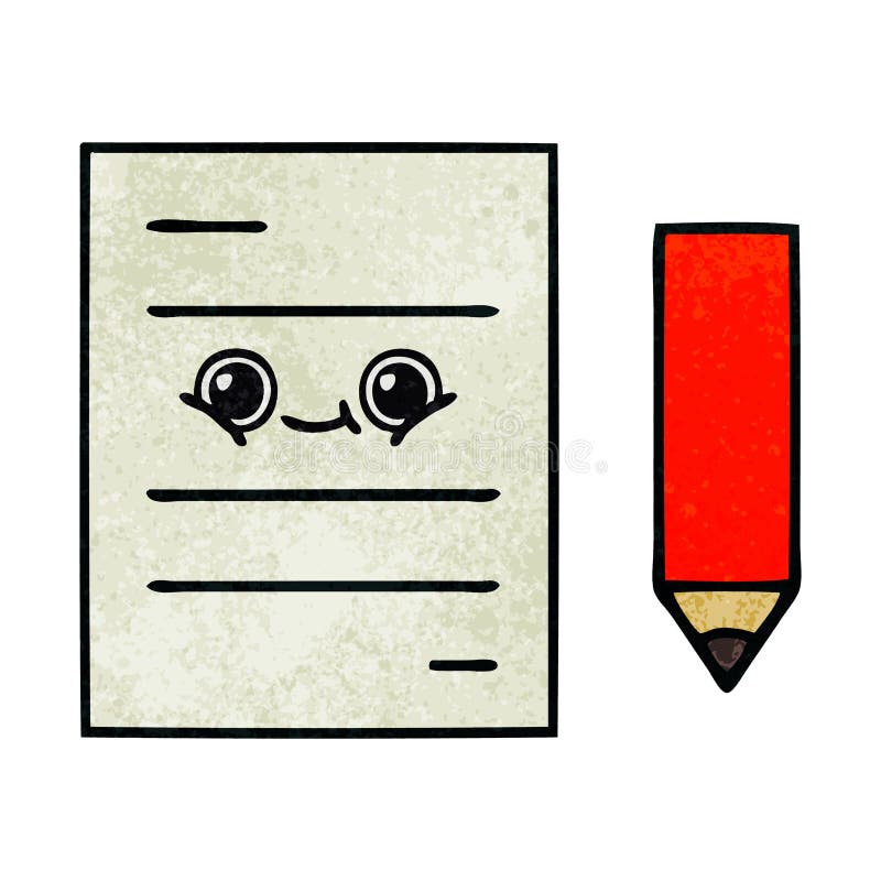 A Creative Retro Grunge Texture Cartoon Test Paper Stock Vector ...