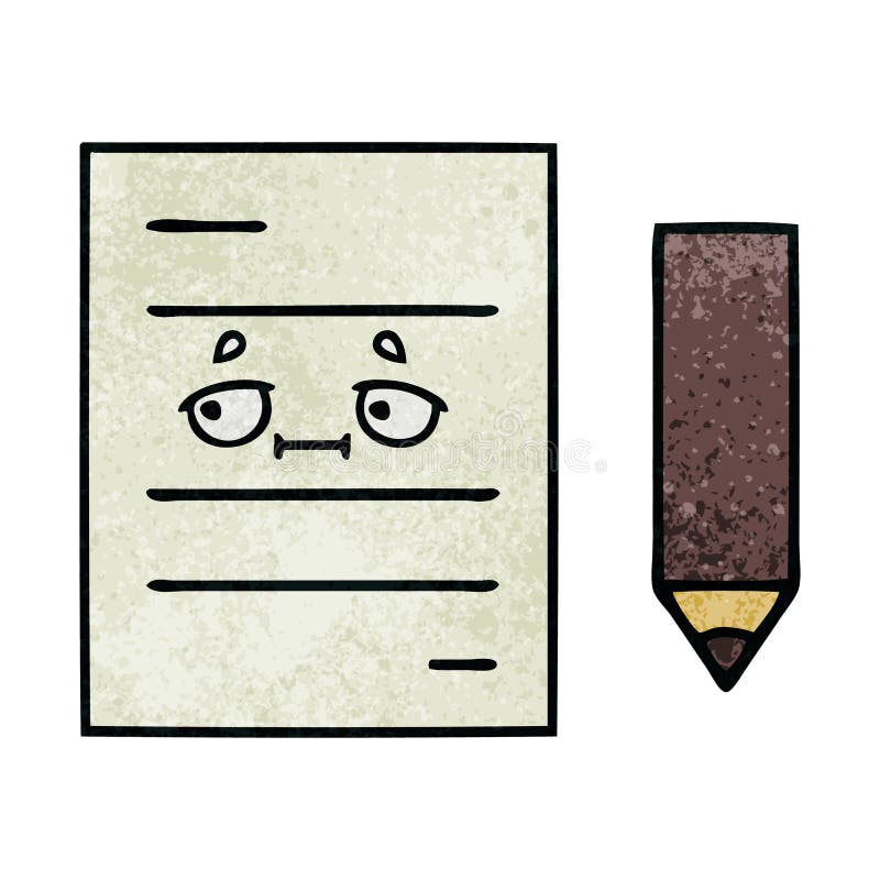 A Creative Retro Grunge Texture Cartoon Test Paper Stock Vector ...