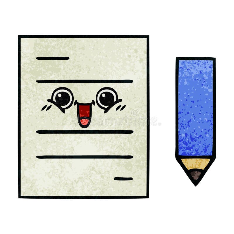 A Creative Retro Grunge Texture Cartoon Test Paper Stock Vector ...