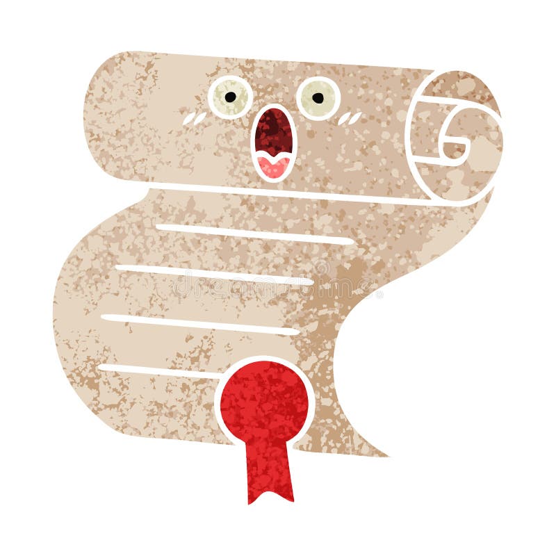 A Creative Retro Illustration Style Cartoon Contract Stock Vector ...