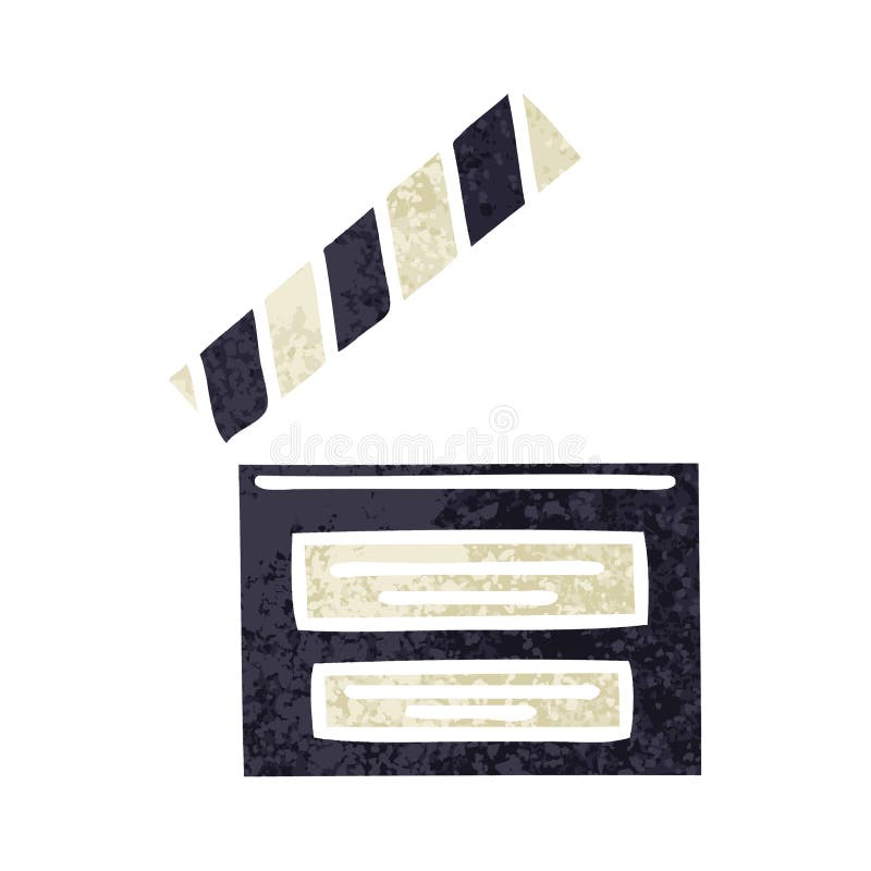 A Creative Retro Illustration Style Cartoon Film Clapper Board Stock ...