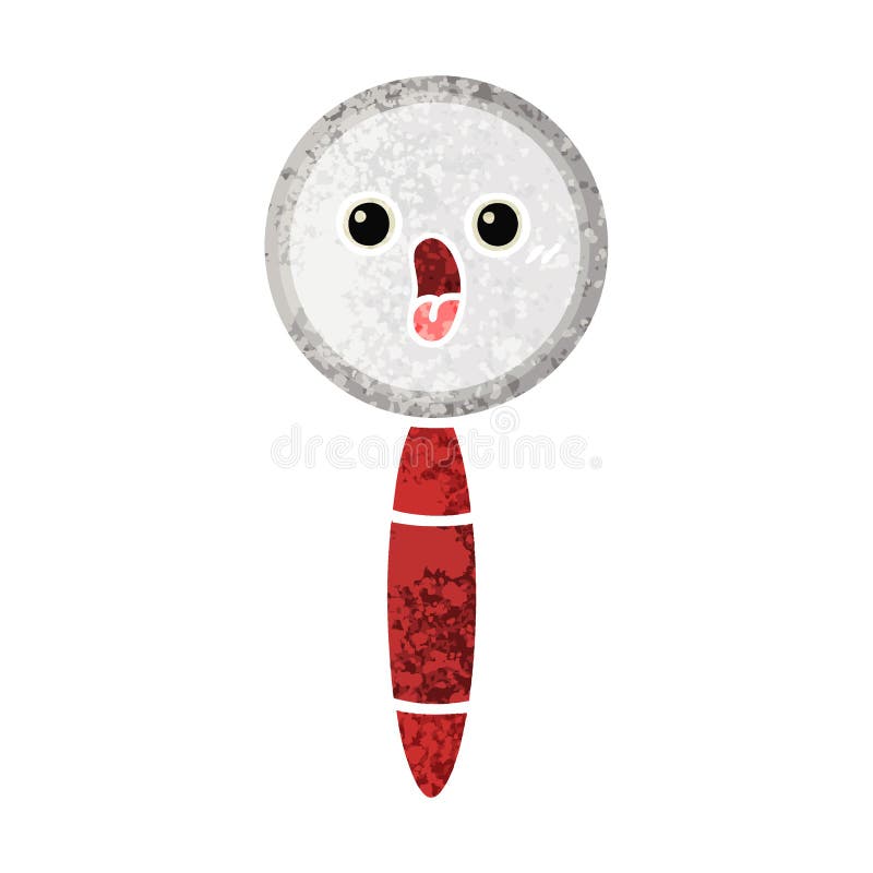 A Creative Retro Illustration Style Cartoon Magnifying Glass Stock ...
