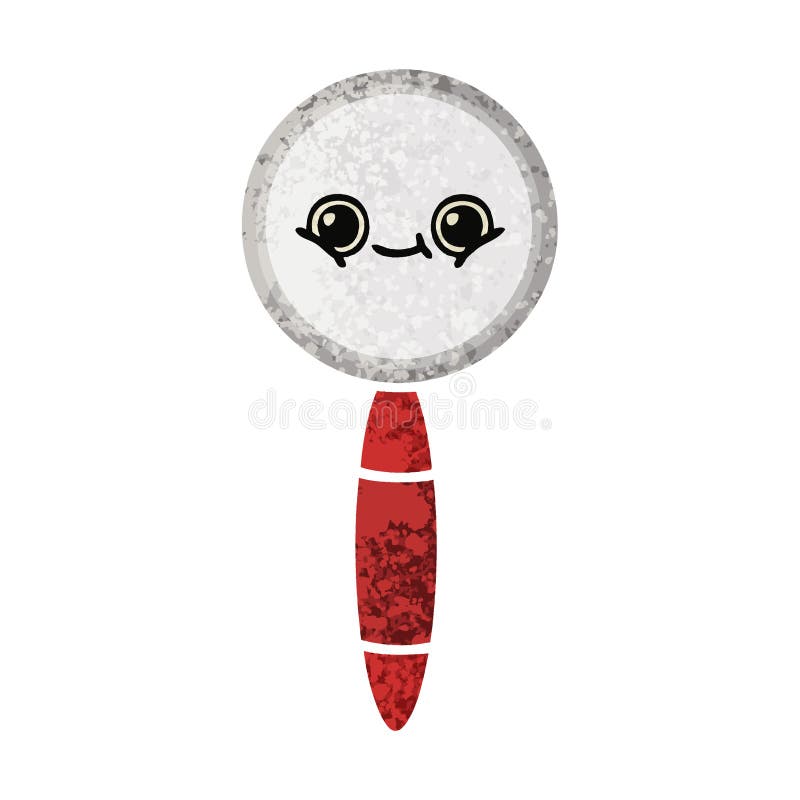 A Creative Retro Illustration Style Cartoon Magnifying Glass Stock ...