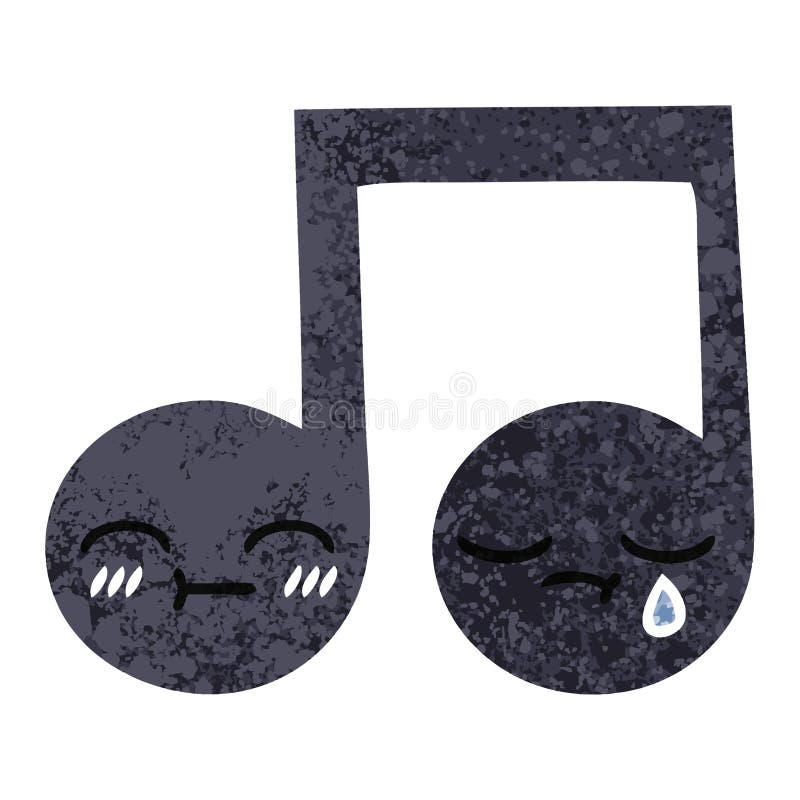 A Creative Retro Illustration Style Cartoon Musical Note Stock Vector ...