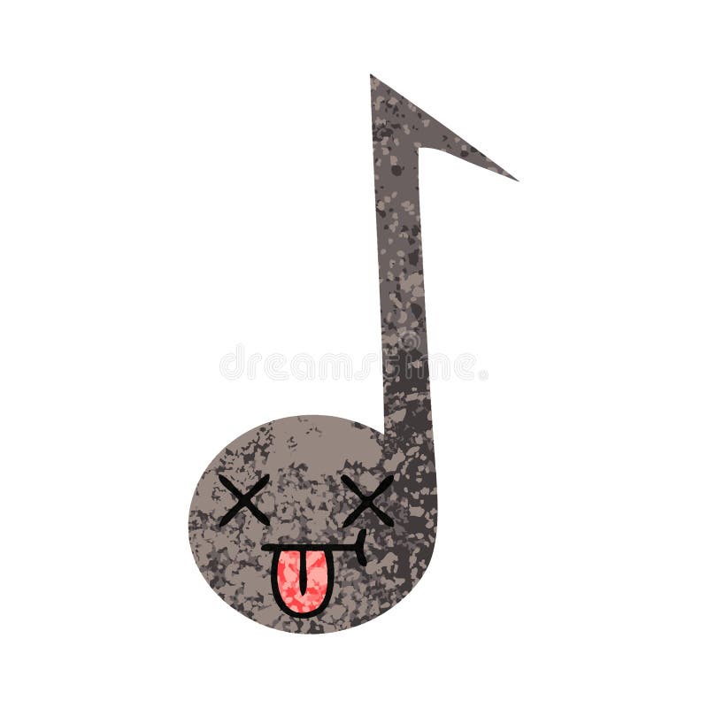 A Creative Retro Illustration Style Cartoon Musical Note Stock Vector ...