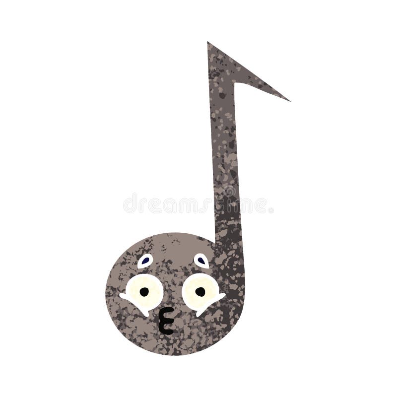 A Creative Retro Illustration Style Cartoon Musical Note Stock Vector ...