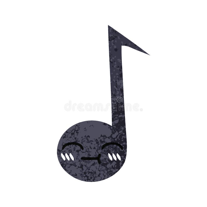 A Creative Retro Illustration Style Cartoon Musical Note Stock Vector ...
