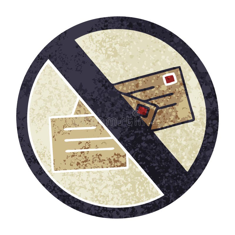 A Creative Retro Illustration Style Cartoon No Post Sign Stock Vector ...