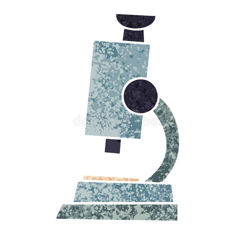 A Creative Retro Illustration Style Cartoon Science Microscope Stock ...