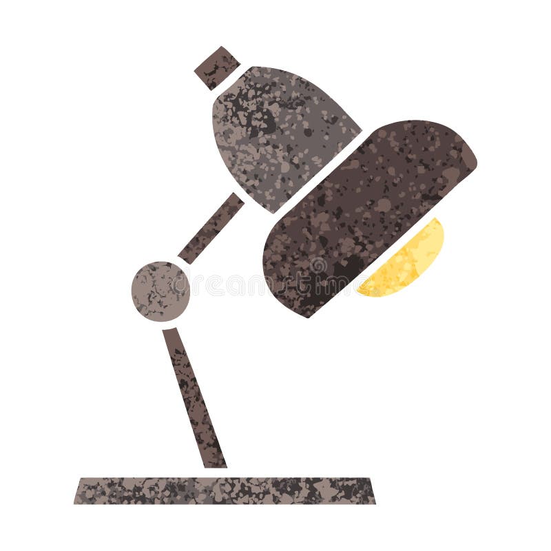 A Creative Retro Illustration Style Cartoon Table Lamp Stock Vector ...