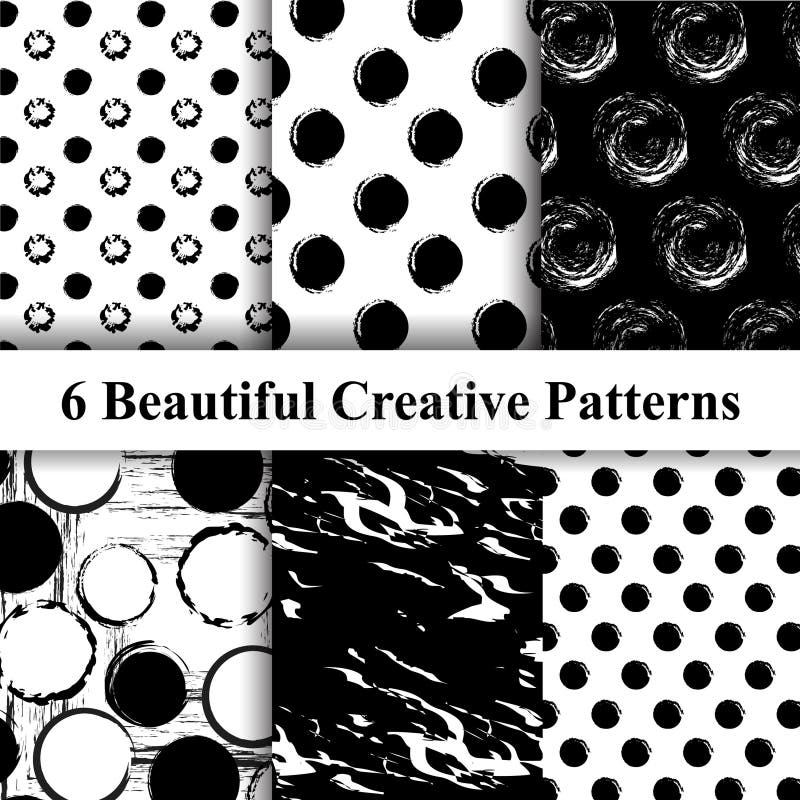 Creative Retro Textures for Web Design. Hand Drawn Patterns Stock ...