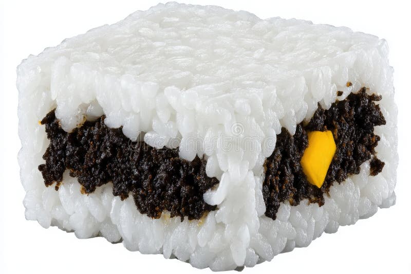 Unique Sushi-inspired Rice Creation with Black Filling and Yellow ...