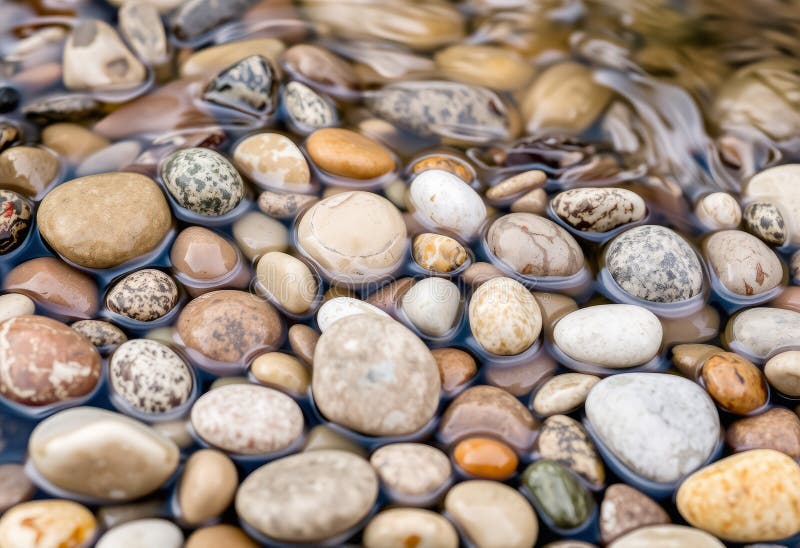 Creative River Pebbles a Close Up of Smooth Multicolored Pebbles Stock ...