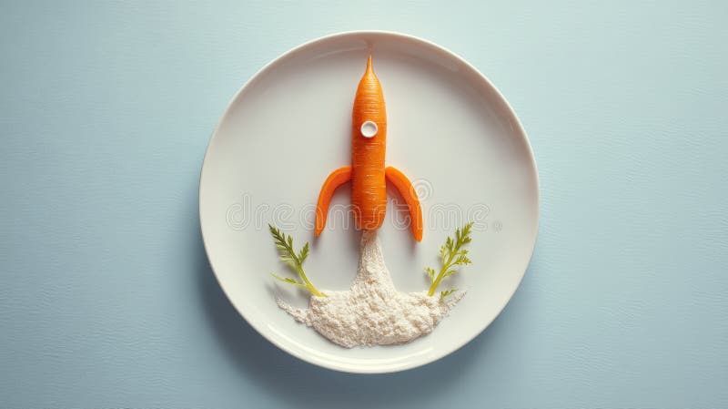 Creative Rocket Design Using Food Ingredients on a Minimalist Plate ...