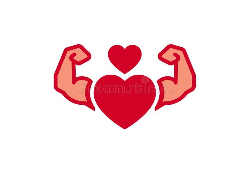 Creative Strong Heart Logo Design Illustration Stock Vector ...