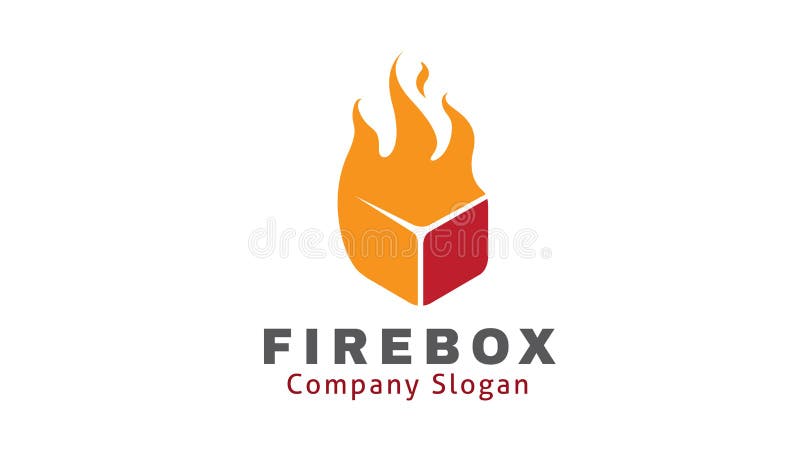Fire Box Logo Design Illustration Stock Vector - Illustration of icon ...
