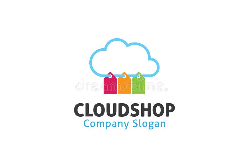 Cloud Shop Logo Design Illustration Stock Vector - Illustration of ...