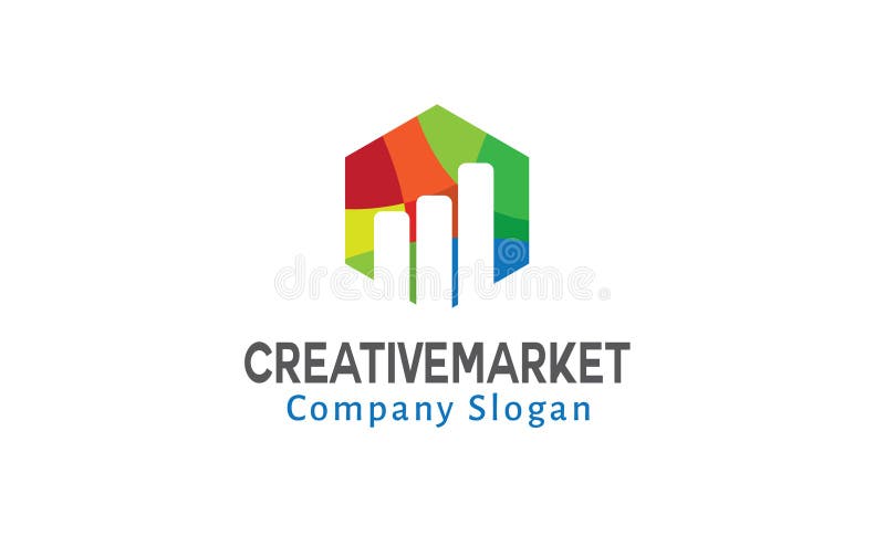 Colorful Market Logo Design Illustration Stock Vector - Illustration of ...