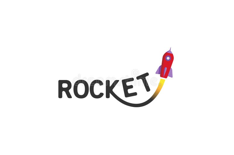 Creative Red Rocket Text Logo Stock Vector - Illustration of symbol ...