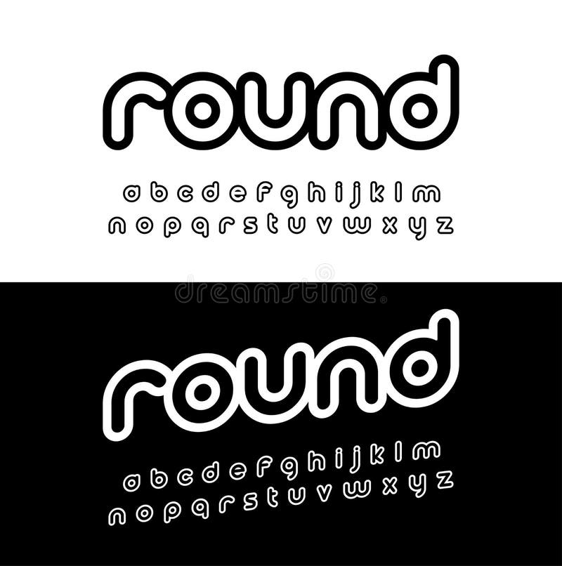 Creative Rounded Alphabet. Typography Modern Style Font Set for Logo ...