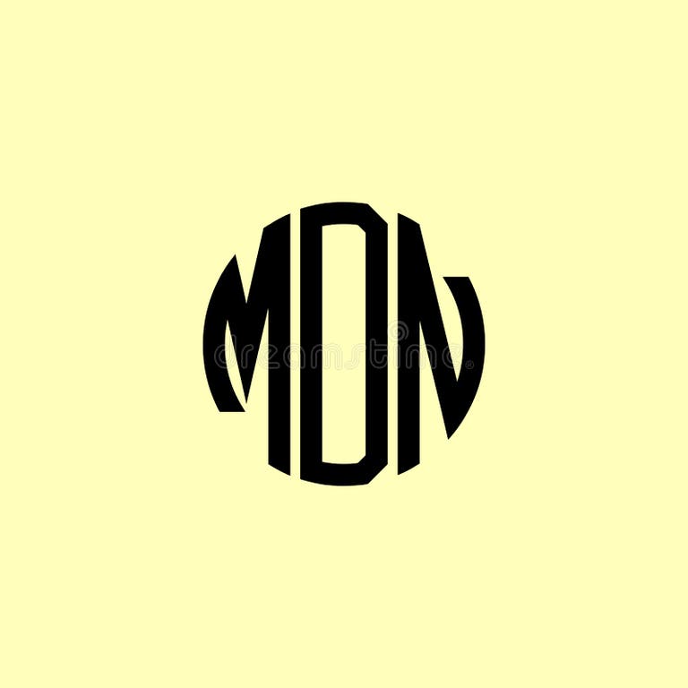 Creative Rounded Initial Letters Mdn Logo White Stock Illustrations 1 Creative Rounded Initial
