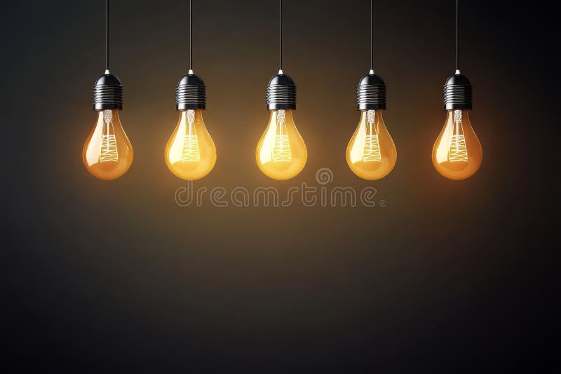 Creative Row Illustration Featuring Warm Lighting and Retro Hanging ...