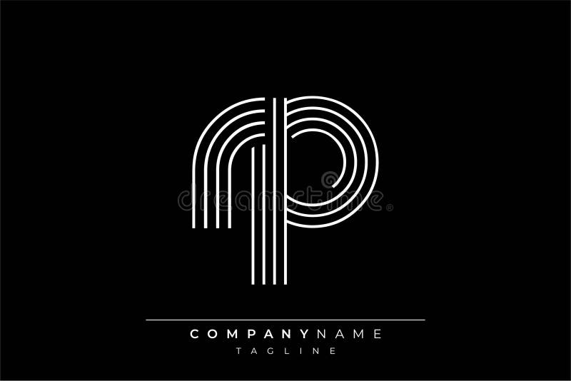 Creative RP Lines Letter Logo Design Stock Vector - Illustration of ...