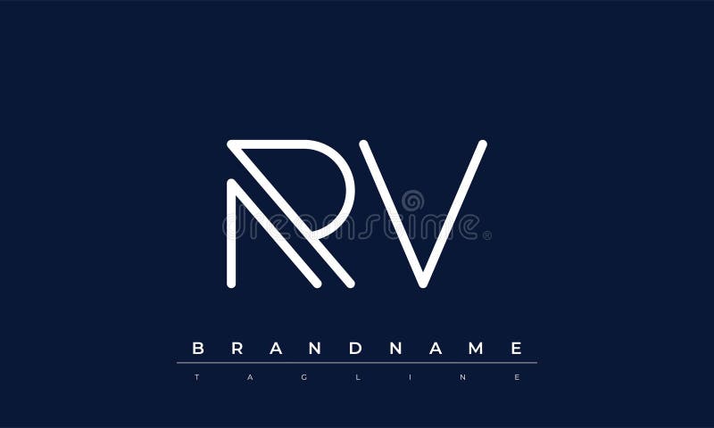 Creative RV Letter Initial Logo Vector Image Stock Vector ...
